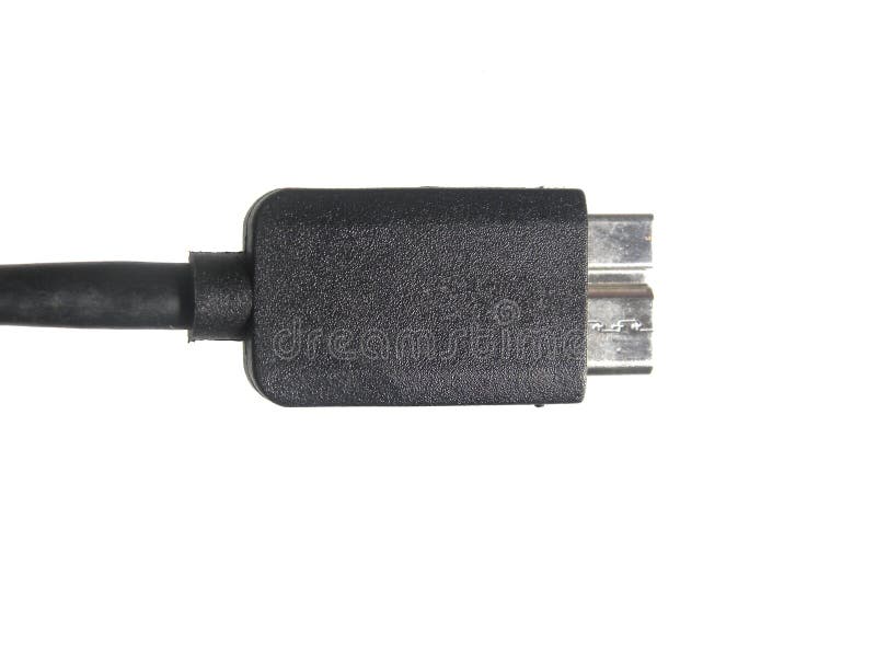 Black Color Micro-B USB Cable Stock Image - Image of drive, input ...