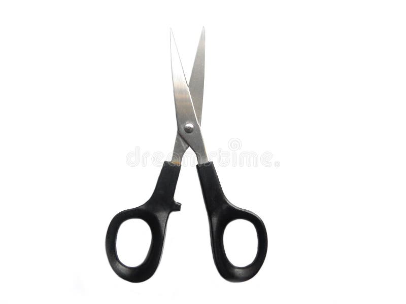 Black color open scissors stock photo. Image of object - 121598348