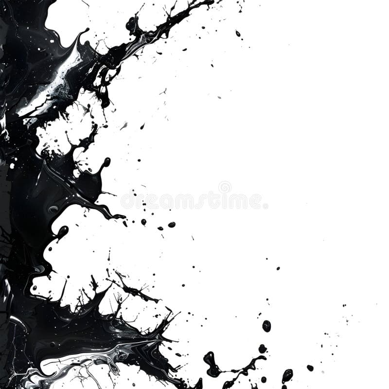 Black Color Paint Splash on Transparent Background - Ai Generated Stock ...