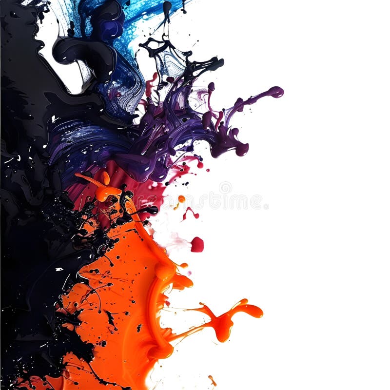 Black Color Paint Splash on Transparent Background - Ai Generated Stock ...