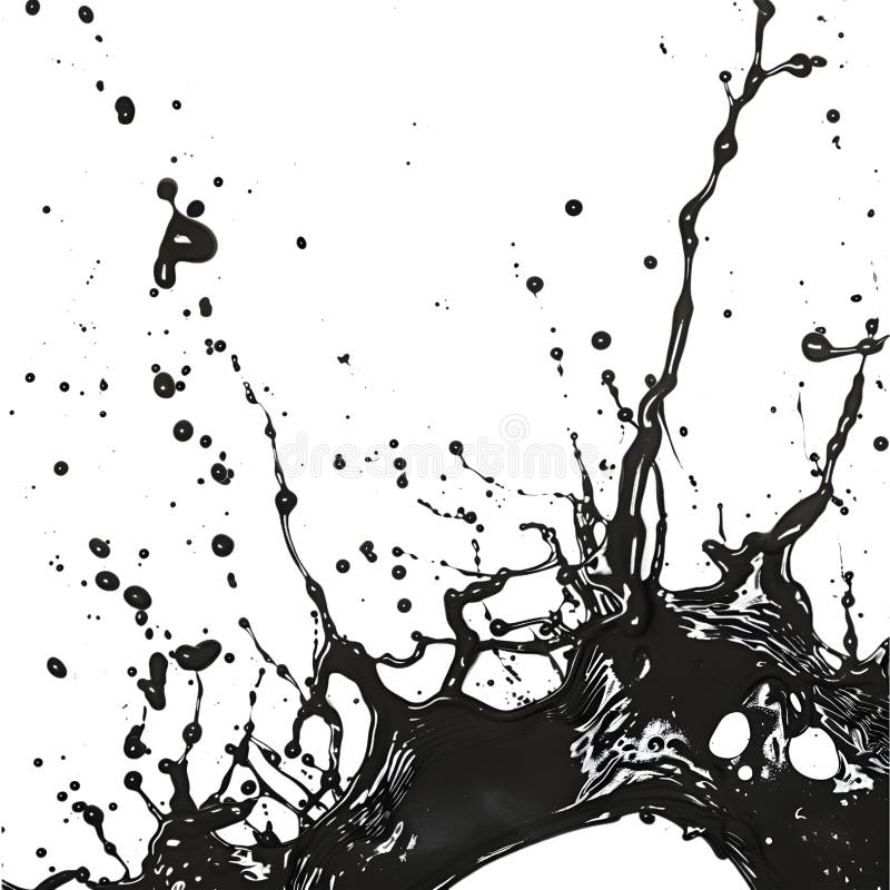 Black Color Paint Splash on Transparent Background - Ai Generated Stock ...