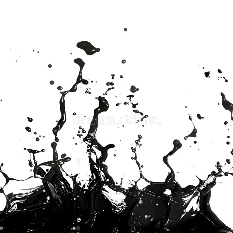 Black Color Paint Splash on Transparent Background - Ai Generated Stock ...