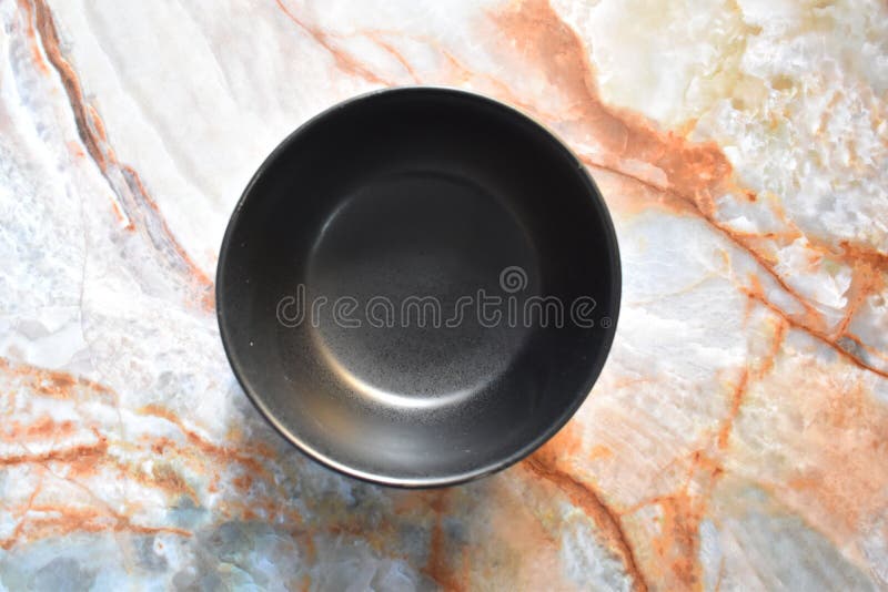 Black Color Round Ceramic Bowl Stock Photo - Image of container ...