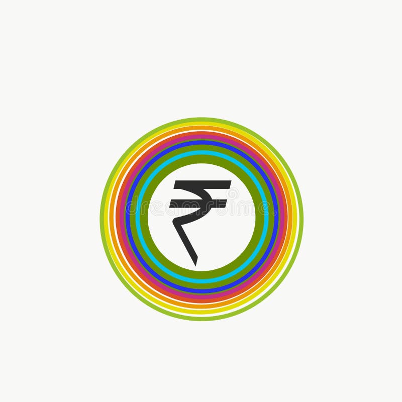 Kblack Color Rupee Sign in Colorful Circle Stock Illustration ...