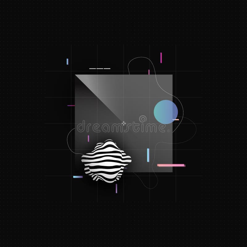 Black Color Technology Background. Digital Visualization of Science ...