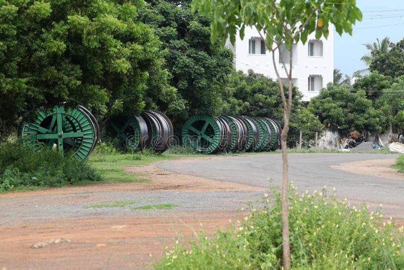 Black Colored Internet Cable Lying on the Roadside Editorial Image ...