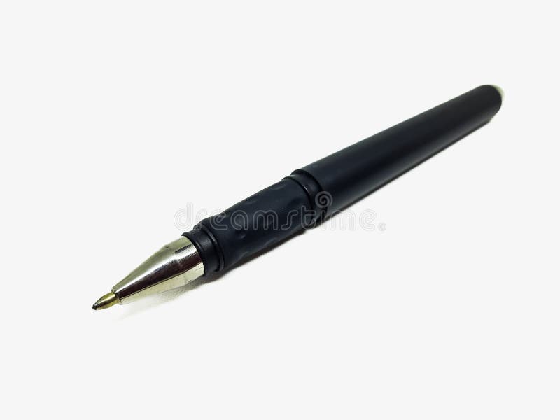 Black Colored Pen with Thick Ink on Isolated Background Stock Photo ...