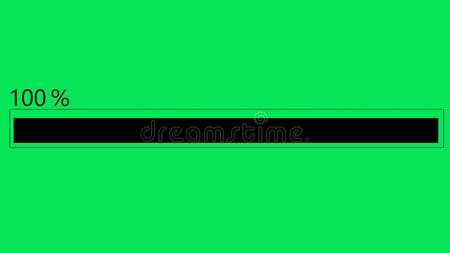 Black-colored Progress Bar Animated on Green Screen. Animation of a ...