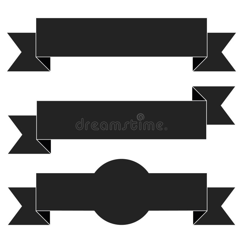 Black Colored Ribbon Banners Stock Vector - Illustration of vintage ...