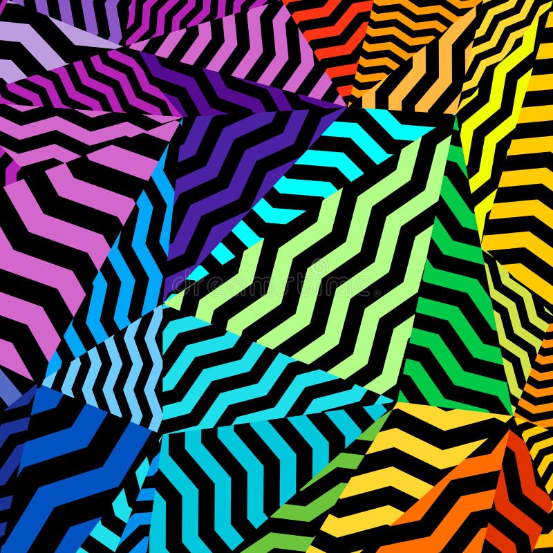 Black and Colorful Pattern, Abstract Geometric Contrast Background ...