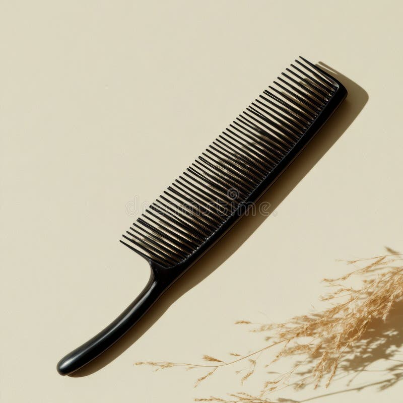 Simple Black Comb Displayed Against a Neutral Background with Soft ...