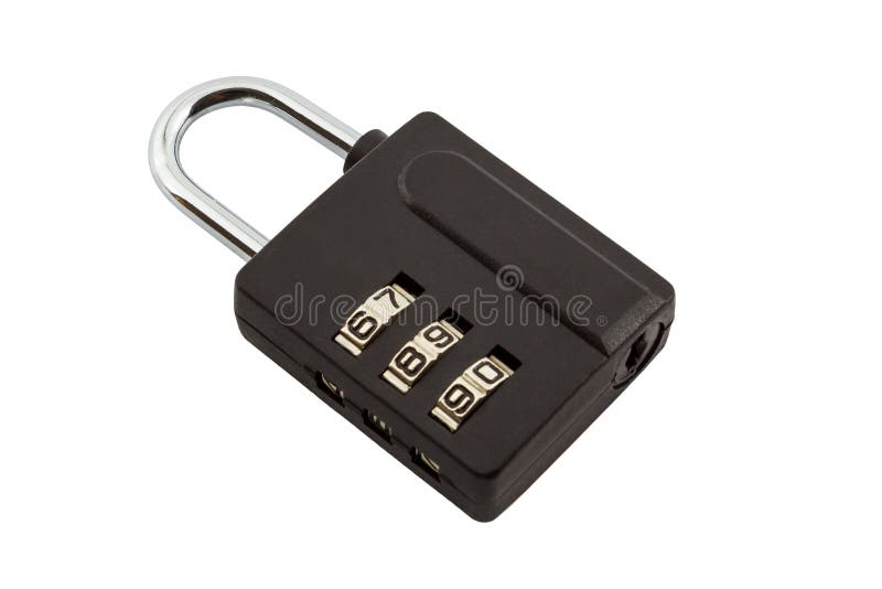 Black combination padlock. stock photo. Image of black - 40685948