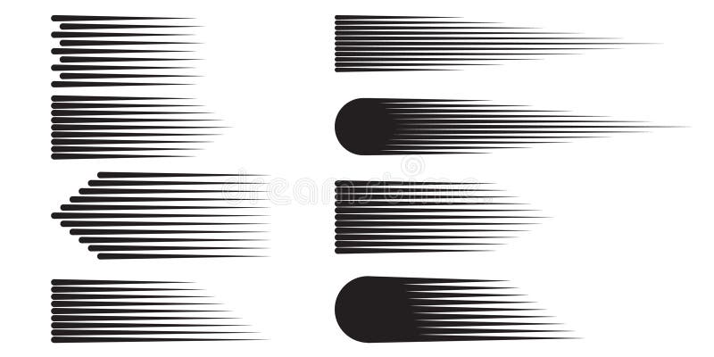 Black Comic Speed Lines with Curved Corners. Motion Effect Vector ...