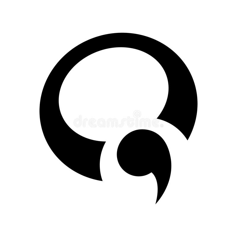 Black Comma Shaped Letter Q Icon Stock Vector - Illustration of logo ...