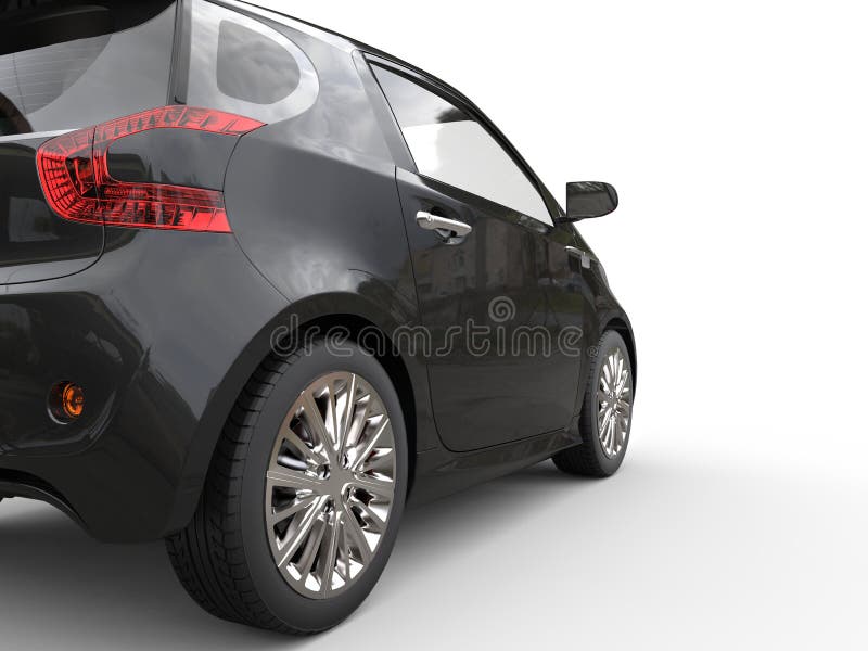 Black Compact Car - Taillight Closeup View Stock Photo - Image of fast ...