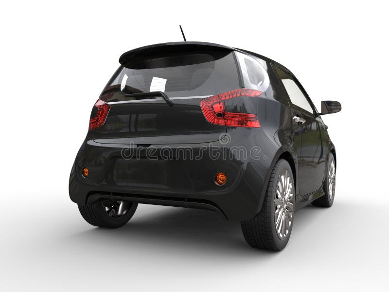 Black Compact Car - Taillight View Stock Illustration - Illustration of ...