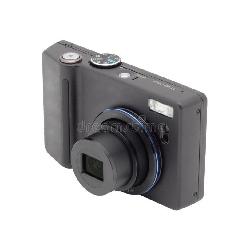 Compact Digital Camera. White Display Stock Image - Image of isolated ...