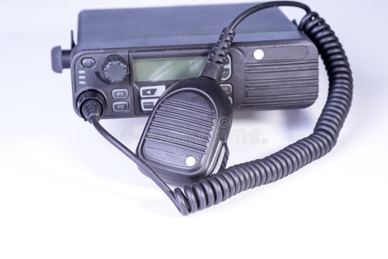 Black Compact Professional Portable Radio Set. Stock Image - Image of ...