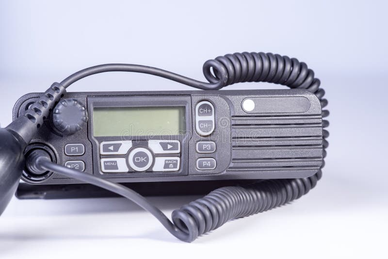 Black Compact Professional Portable Radio Set. Stock Photo - Image of ...