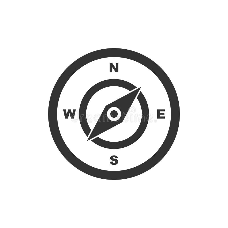 Compass Icon on a White Background. Compass Symbol, Logo Stock Vector ...