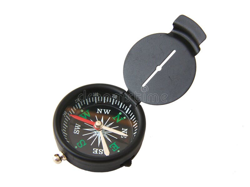 Black Compass Isolated on White Background Stock Photo - Image of ...