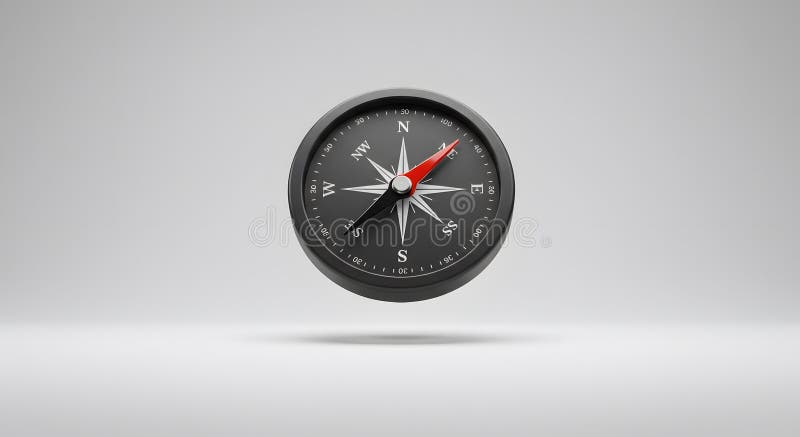 Black Compass Navigation Guide: Precision Instrument for Direction ...