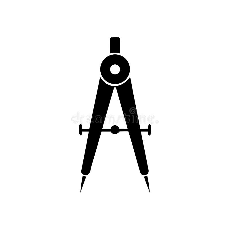 Black Compass with Pointed Ends is Displayed on a Transparent ...