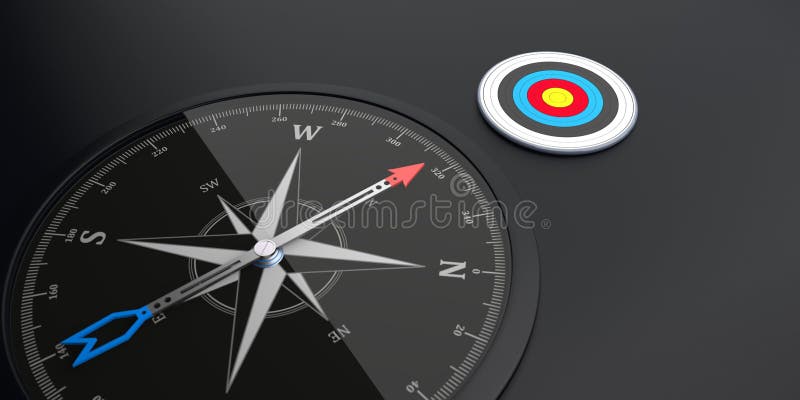 Black Compass Future stock illustration. Illustration of motivation ...
