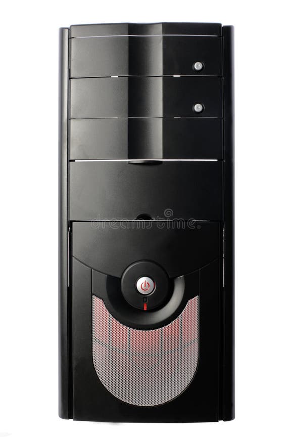 Black Computer Case Isolated on White Stock Photo - Image of server ...