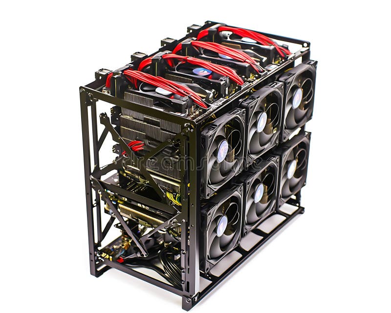 A Black Computer Case with Red and Black Fans Stock Image - Image of ...