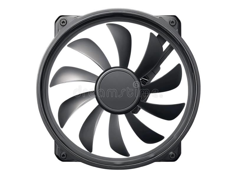 Black Computer Cooling Fan Isolated on White Stock Image - Illustration ...