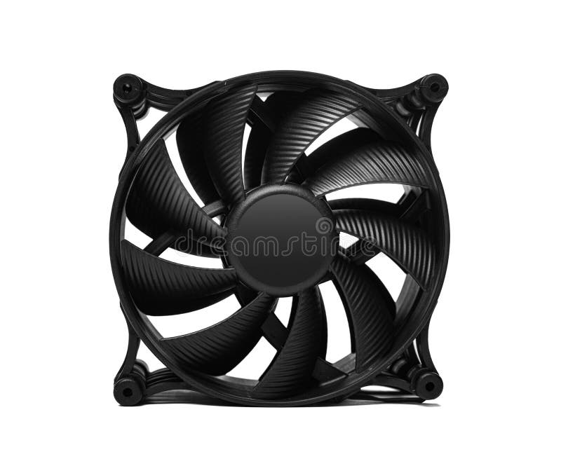 Black Computer Cooling Fan with Multiple Curved Blades Stock Photo ...
