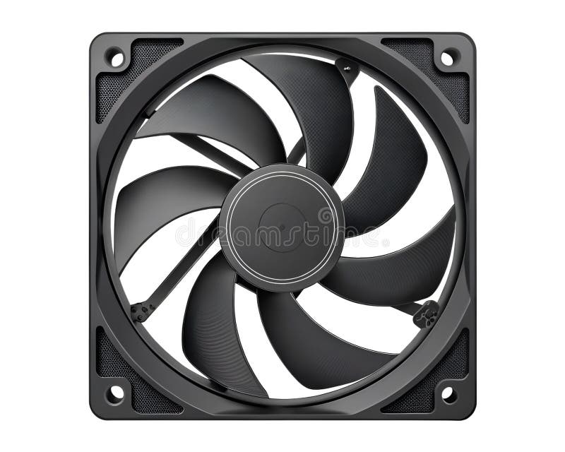 Black Computer Cooling Fan with Square Frame Stock Illustration ...