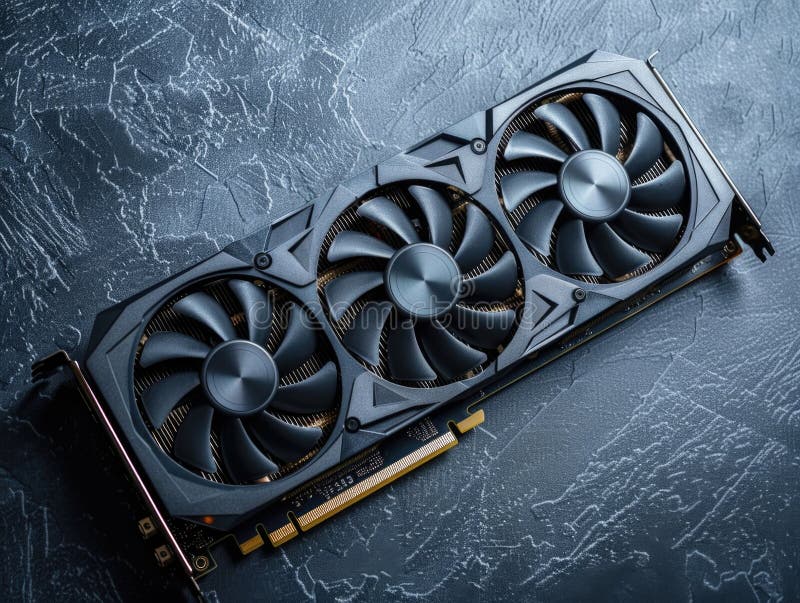 A Black Computer Fan Sits on a Grey Surface Stock Image - Image of ...