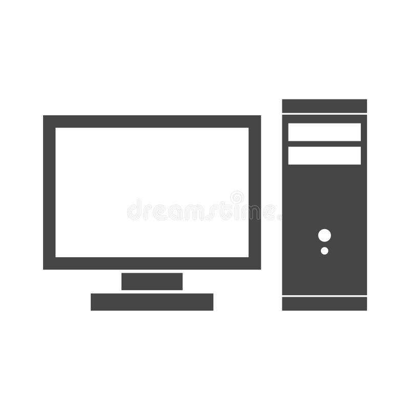 Black Computer icon stock illustration. Illustration of business - 96017266