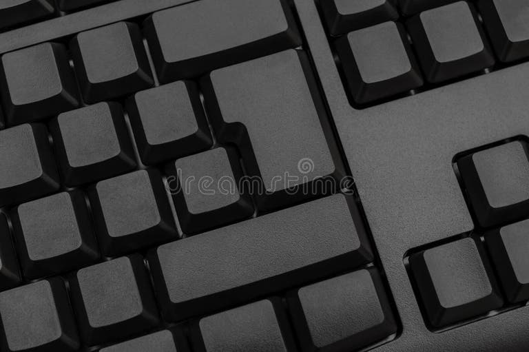 Black Computer Keyboard with Blank Keys. Close Up Stock Photo - Image ...
