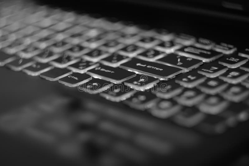Black Computer Keyboard Close-up. Focused on `Enter` Key Stock Image ...