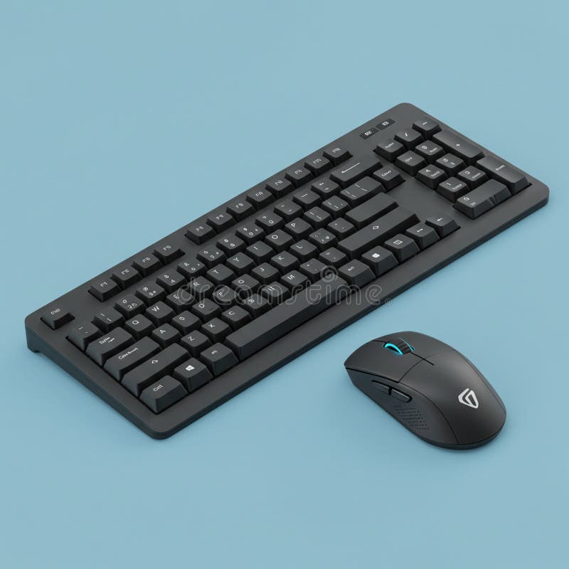 Black Computer Keyboard with Full QWERTY Layout Positioned Diagonally ...