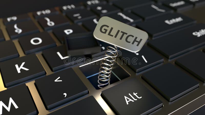 Computer Keyboard and Jack-in-the-box GLITCH Message in the Key ...