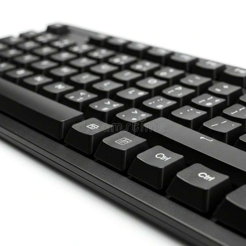 Black Computer Keyboard with QWERTY Layout. the Keys are Slightly ...