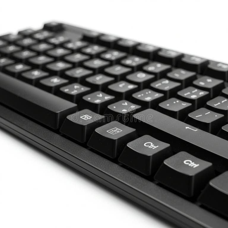 Black Computer Keyboard with QWERTY Layout. the Keys are Slightly ...