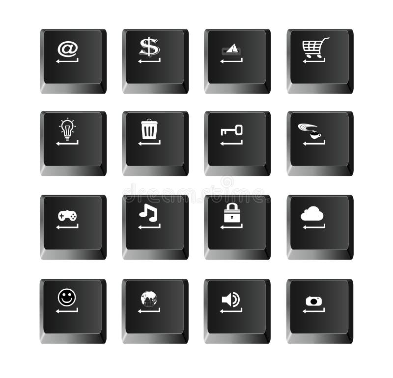 Black computer keys stock illustration. Illustration of black - 43529773