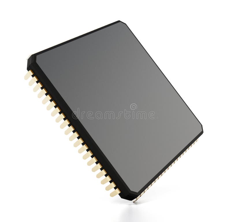 Black Cpu Microchip White Background Stock Illustrations – 1,620 Black ...