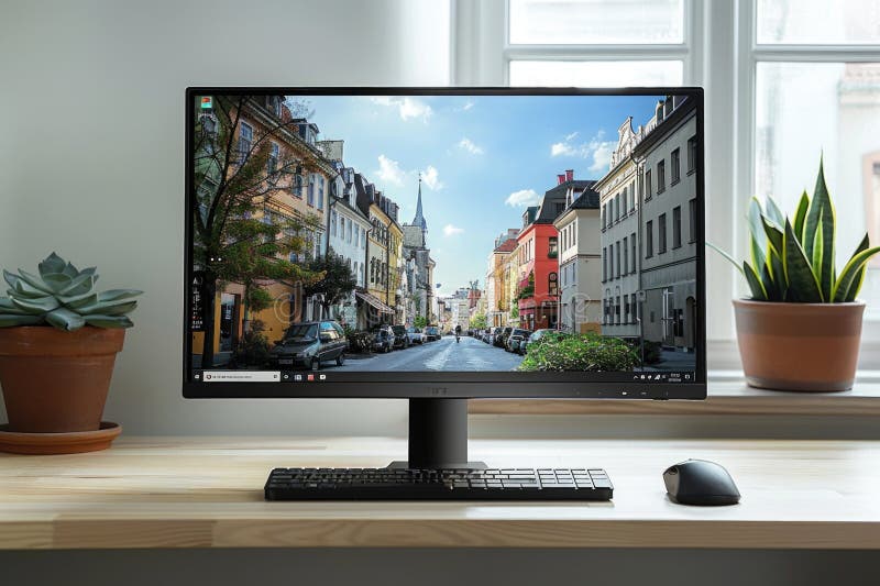 Black Computer Monitor Isolated on White Background for Tec Stock ...