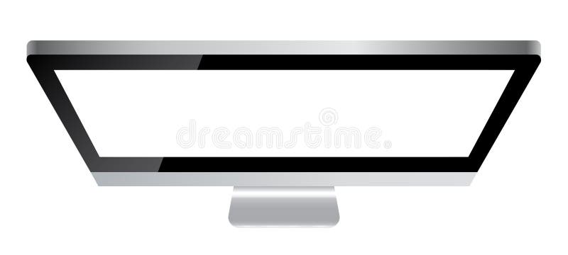 Black Computer Monitor with White Display from Above - Vector Stock ...
