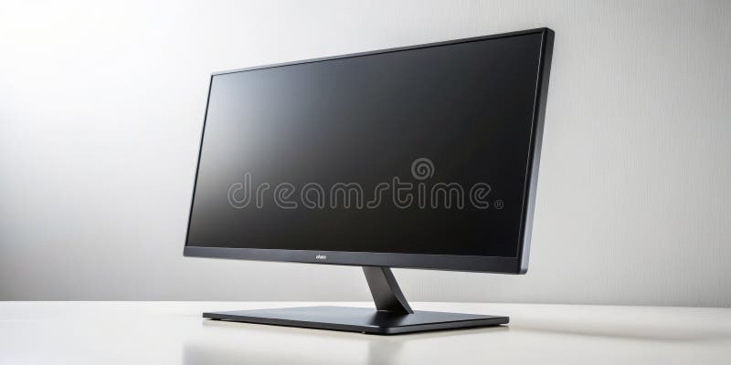 Black Computer Monitor on White Table, Computer Monitor, Monitor ...