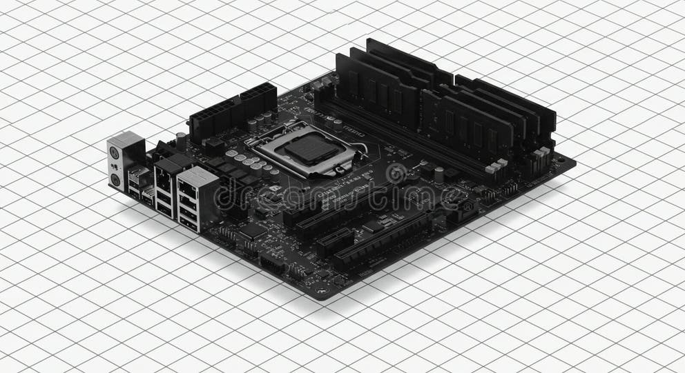 Black Computer Motherboard Stock Illustrations – 14,870 Black Computer ...