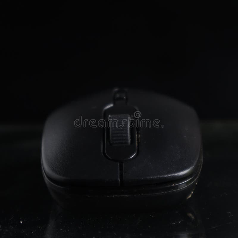 Black Computer Mouse on Black Background Stock Image - Image of white ...