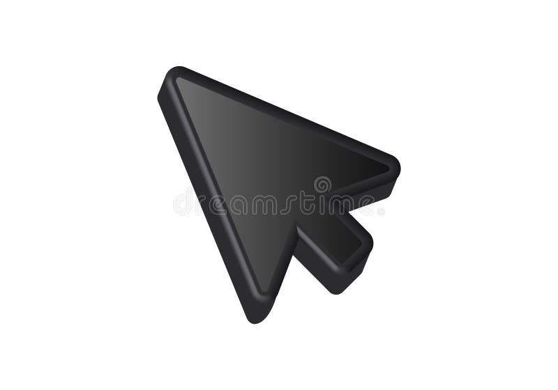 Black Computer Mouse Cursor Pointing Right Stock Illustration ...