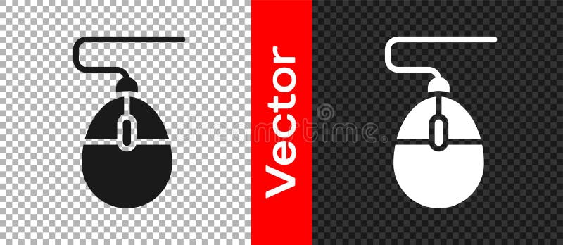 Black Computer Mouse Gaming Icon Isolated on Transparent Background ...